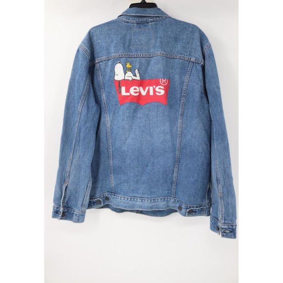 Levi's | Jackets & Coats | Levis Peanuts Snoopy Jacket Mens Xxl Long ...